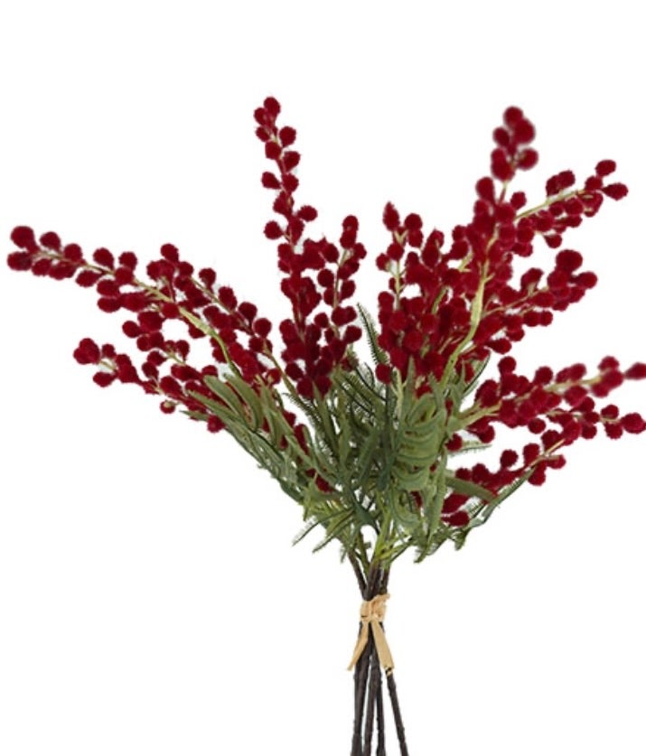 Red Faux Wattle Bouquet | High-Quality Artificial Flowers | The ...