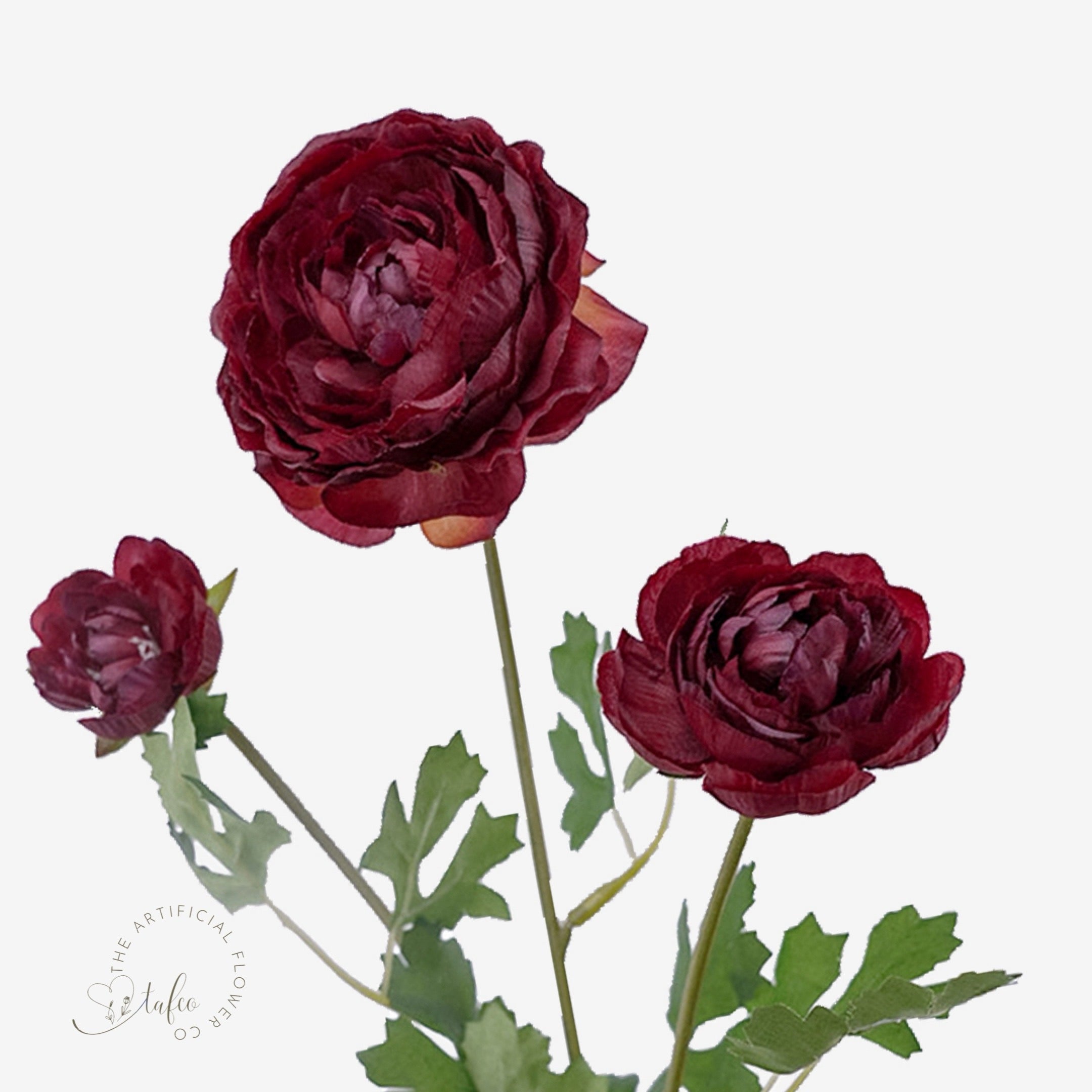 Burgundy Fake Ranunculus Flowers - Lifelike Beauty for Every Space ...