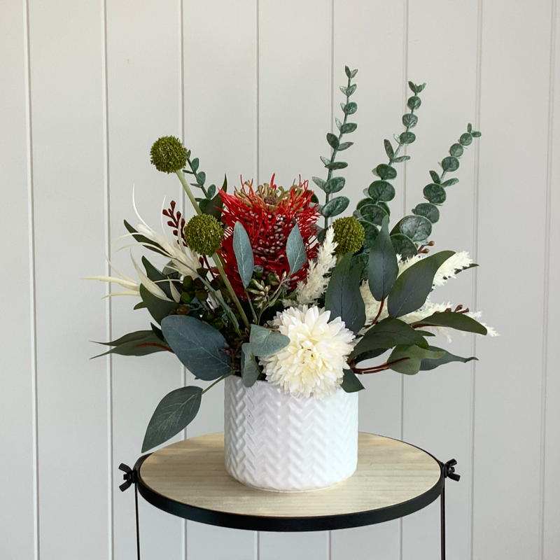 Artificial Native Flowers Arrangement - Red Fieldstone | The Artificial ...