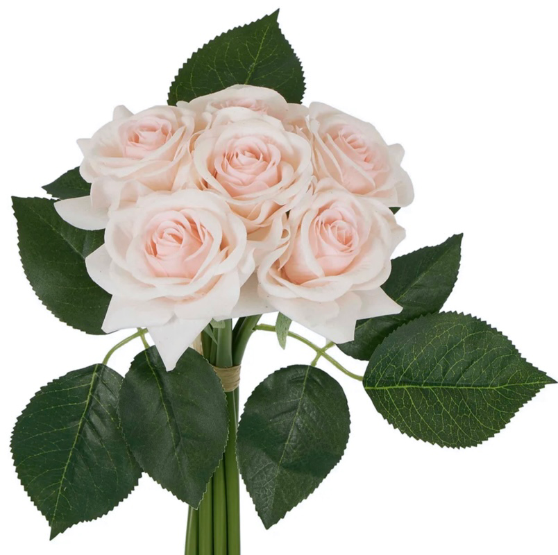 Artificial Real Touch Roses Bouquet Romance in Light Pink | The ...